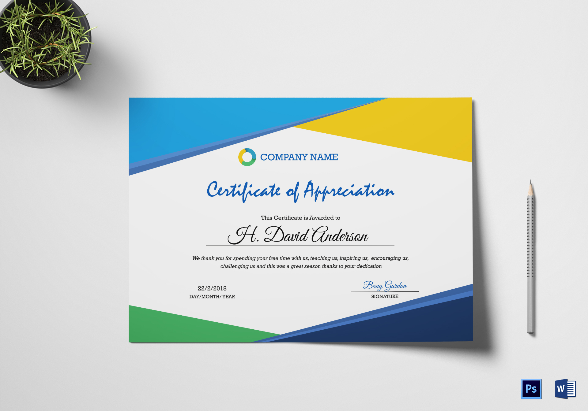 Company Appreciation Certificate Design Template In PSD Word Company Appreciation Certificate Design Template In PSD Word