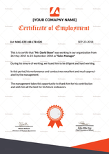 Talented Employment Certificate Design Template in PSD, Word