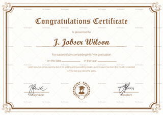 Graduation Completion Congratulations Certificate Design Template in ...