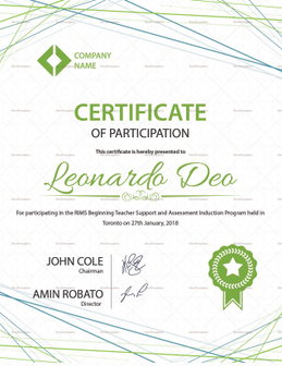 Sample Participation Certificate Design Template in PSD, Word