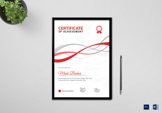 Table Tennis Certificate Design Template in PSD, Word