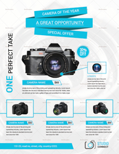 Camera Promotional Flyer Design Template in PSD, Word, Publisher