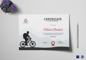 Bike Riding Participation Certificate Design Template in PSD, Word