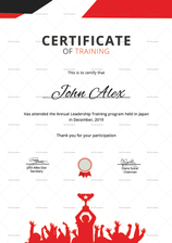 Prize Winner Training Certificate Design Template in PSD, Word