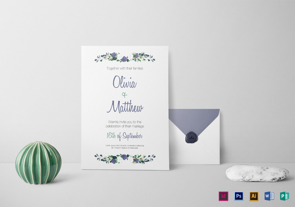 Traditional Wedding Invitation Design Template in PSD, Word, Publisher ...