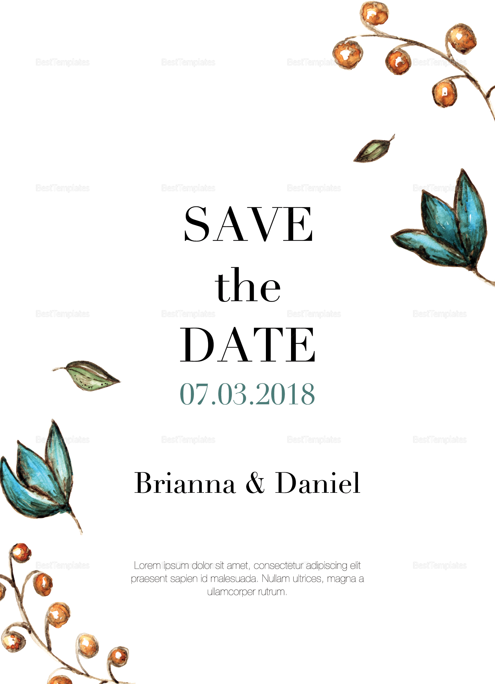 Simple Wedding Invitation Design Template in PSD, Word, Publisher ...