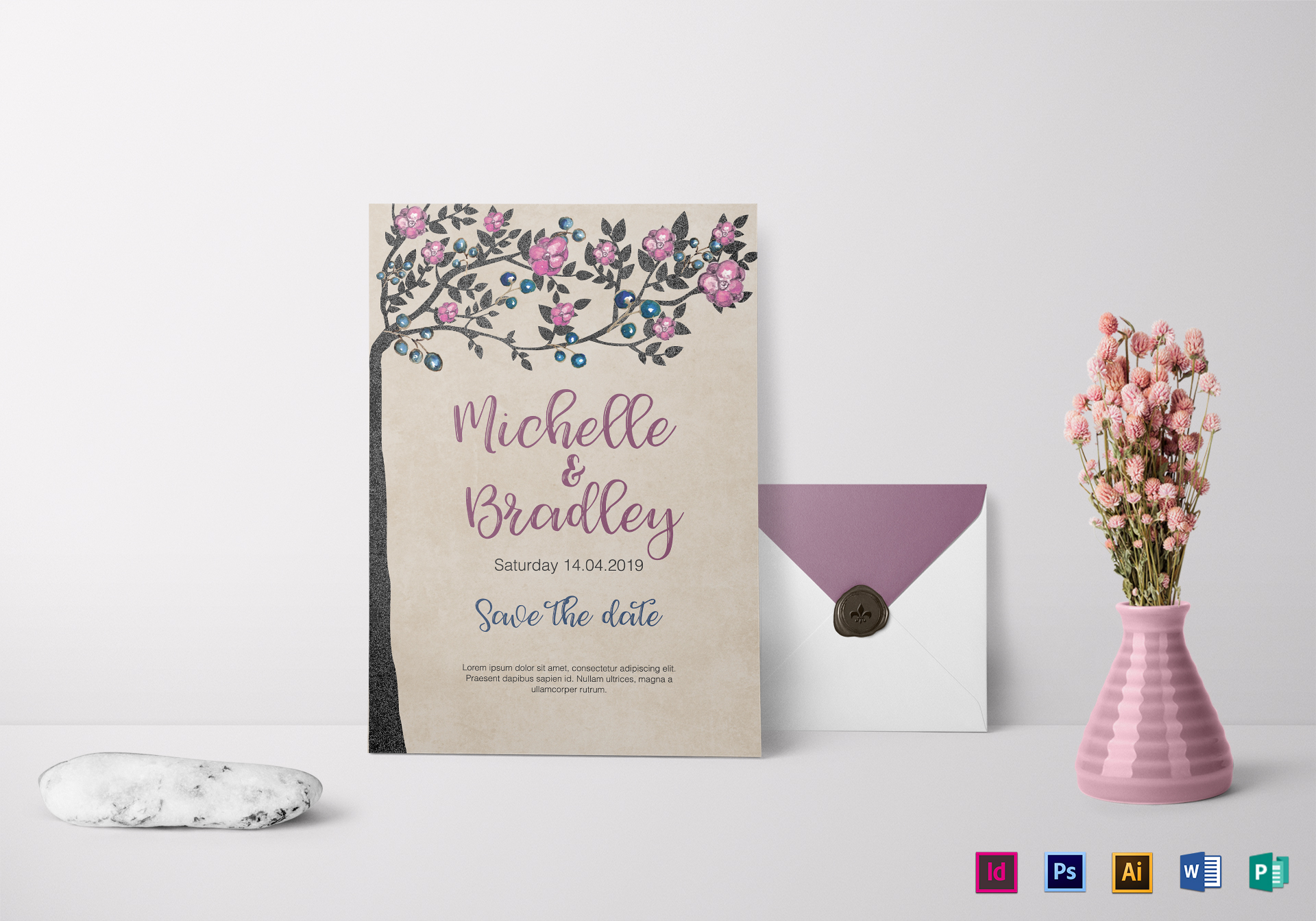 Tree Wedding Invitation Design Template in PSD, Word, Publisher ...