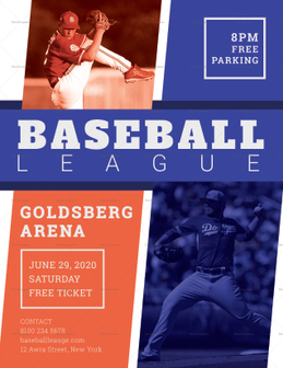 Baseball League Flyer Design Template in PSD, Word, Publisher ...
