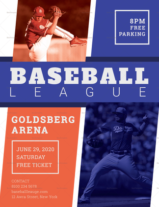 Baseball League Flyer Design Template in PSD, Word, Publisher ...