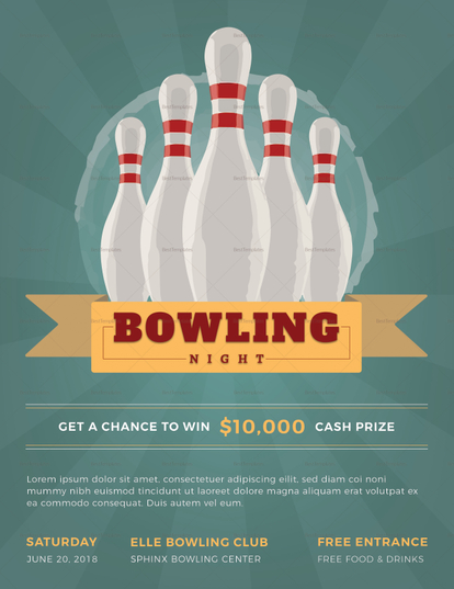 Super Bowling Flyer Design Template in PSD, Word, Publisher ...