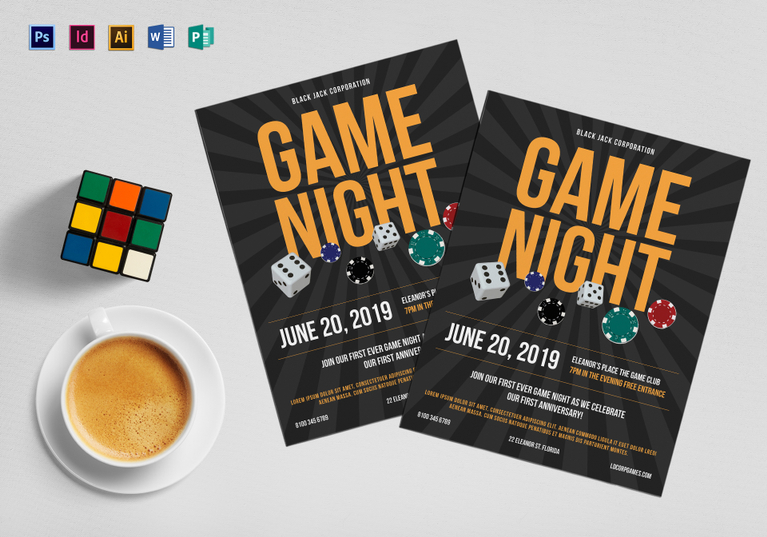 Casino Gaming Flyer Design Template in PSD, Word, Publisher ...