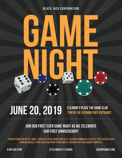 Casino Gaming Flyer Design Template in PSD, Word, Publisher ...