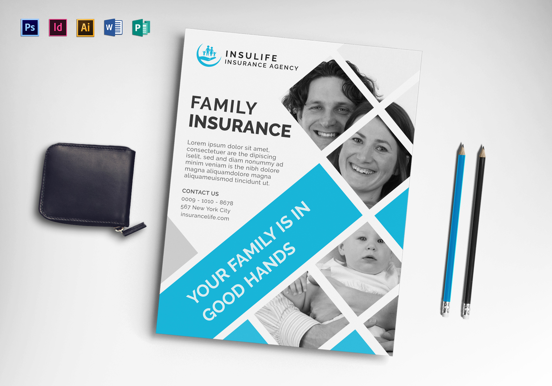 Insurance Flyer Design Template In Word PSD Publisher Illustrator 