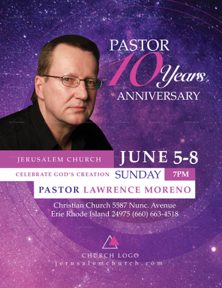 Pastor Anniversary Event Flyer Design Template in Word, PSD, Publisher ...