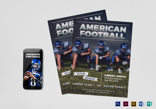 American Football Flyer Design Template in PSD, Word, Publisher ...