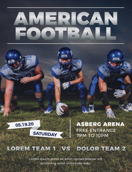 American Football Flyer Design Template in PSD, Word, Publisher ...
