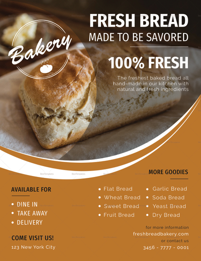 Tasty Bakery Flyer Design Template in PSD, Word, Publisher, Illustrator ...