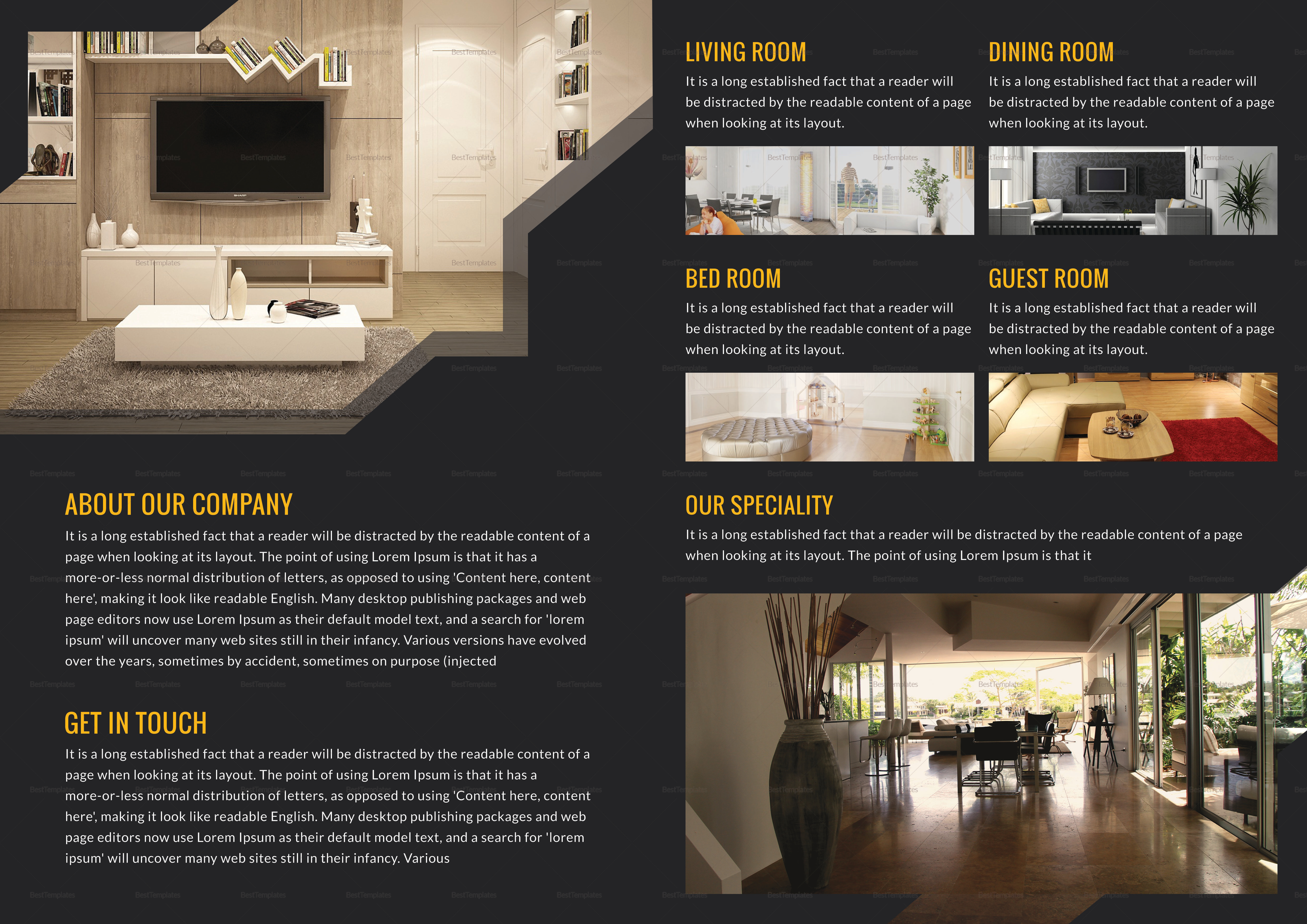 Interior Design Brochure Samples PDF Template