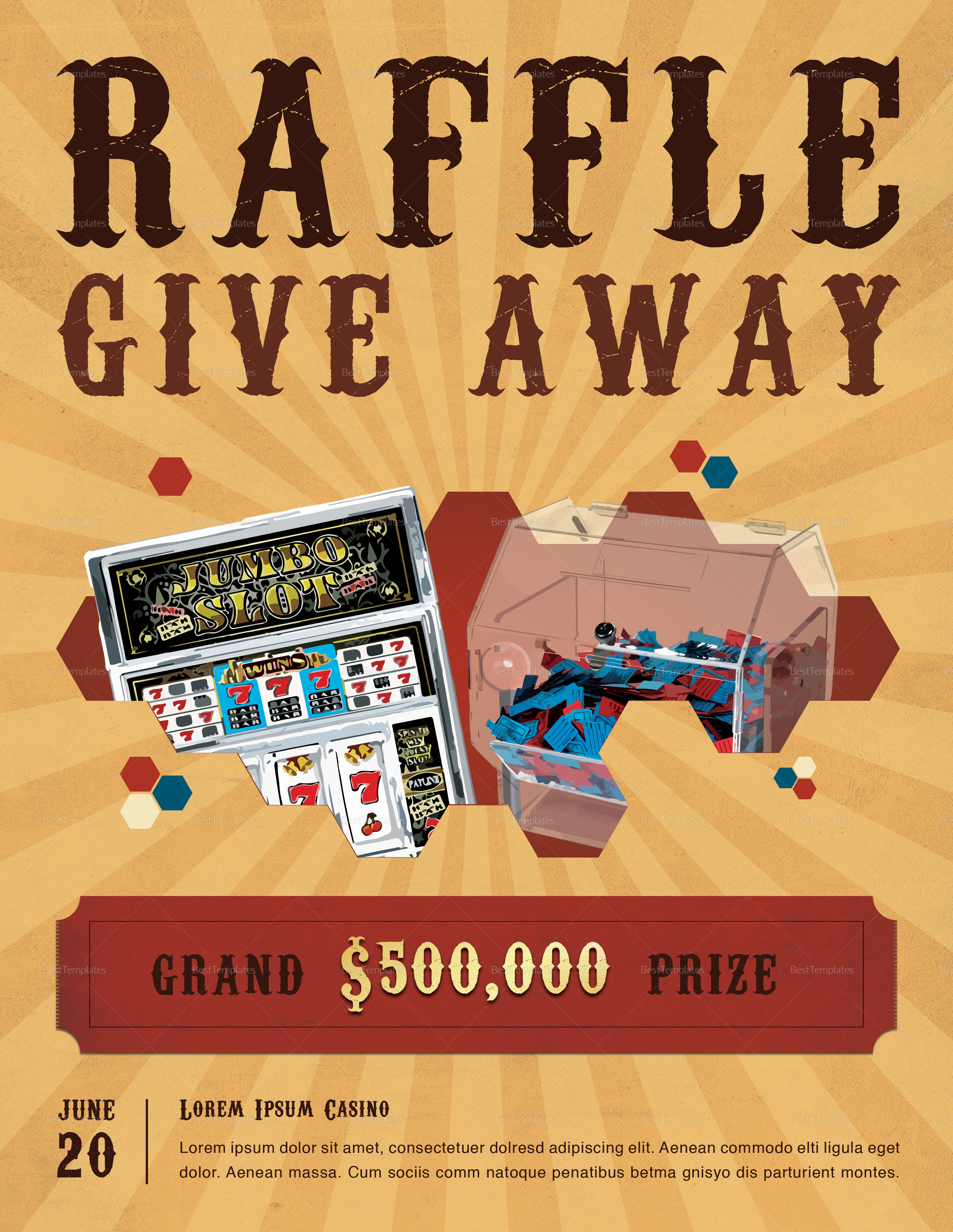 Casino Raffle Flyer Design Template In PSD Word Publisher 