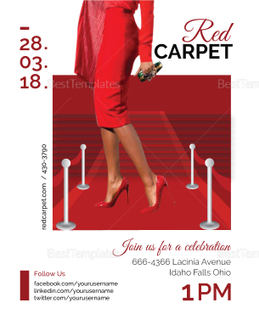 Red Carpet Celebration Flyer Design Template in PSD, Word, Publisher ...