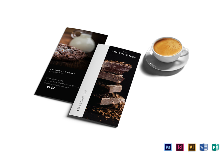 Dark Chocolate Brochure Design Template in PSD, Word, Publisher ...