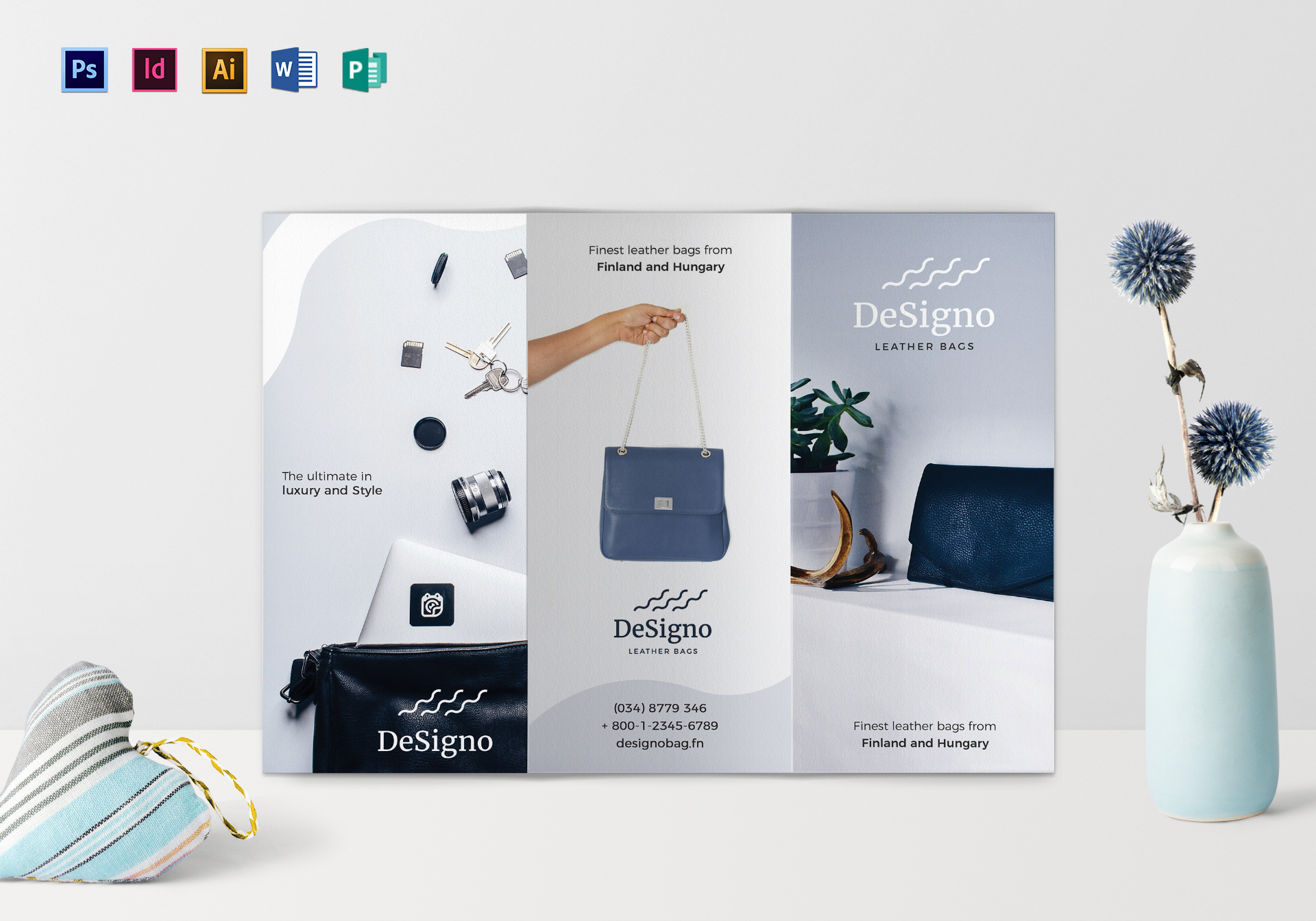Minimal Product Brochure Design Template In PSD Illustrator InDesign 