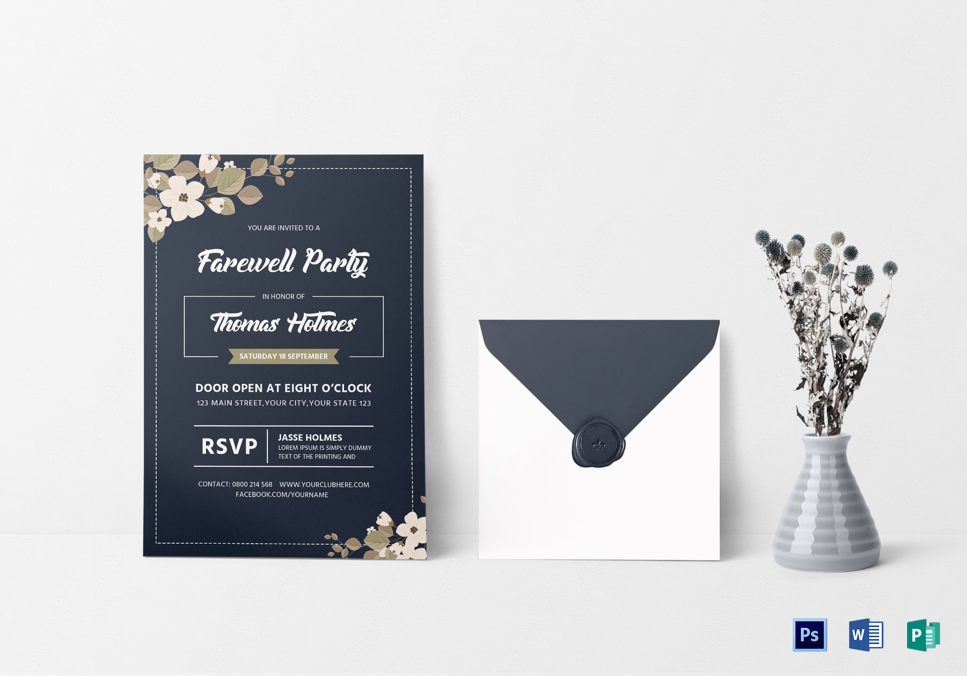 Farewell Party Invitation Card Design Template In Word PSD Publisher