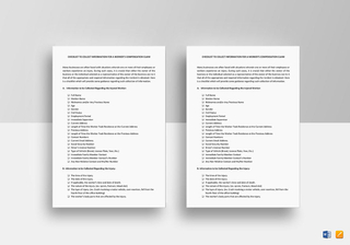 Checklist Worker's Compensation Claims Template in Word, Google Docs ...
