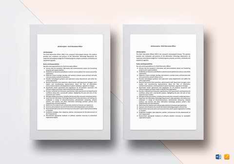 Chief Information Officer Job Description Template in Word, Google Docs ...