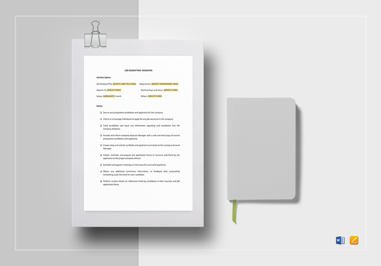 Recruiter Job Description Template in Word, Google Docs, Apple Pages