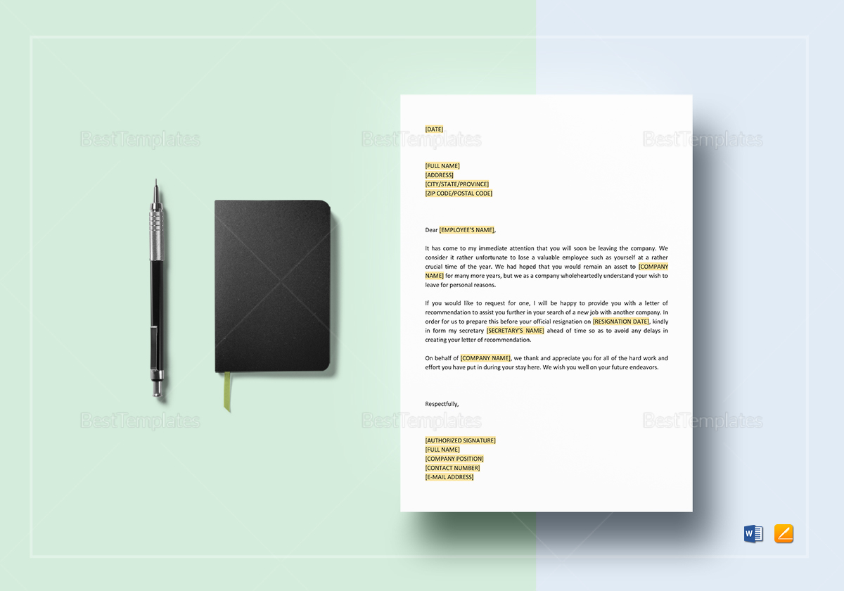 Offer Letter of Recommendation Template in Word, Google Docs, Apple Pages
