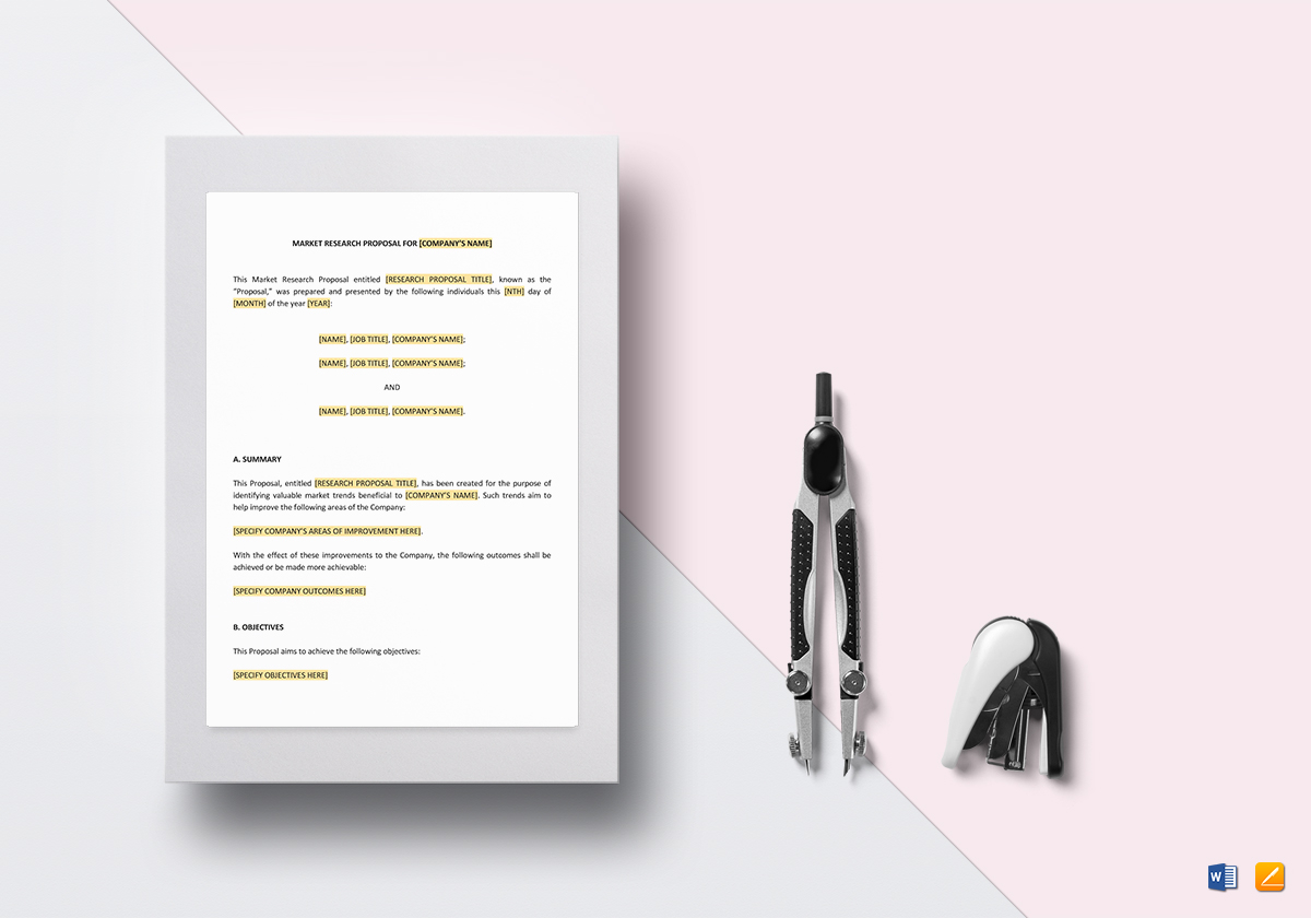 Market Research Proposal Template In Word Google Docs Apple Pages