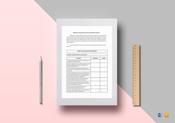 Website Rating Template in Word, Google Docs, Apple Pages