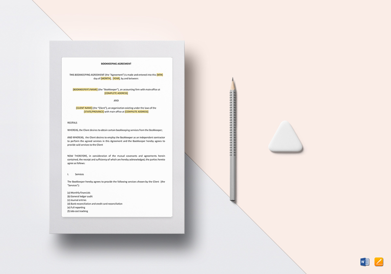 Bookkeeping Agreement Template in Word, Google Docs, Apple Pages