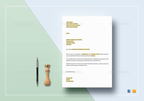 Letter of Resignation Template in Word, Google Docs, Apple Pages