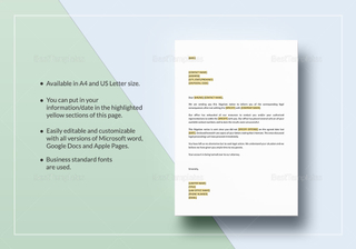 Letter Notice of Litigation Template in Word, Google Docs, Apple Pages