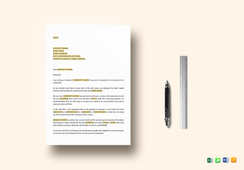 Request Increase of Credit Limit Template in Word, Google Docs, Apple Page