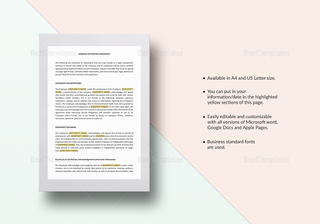 Restrictive Covenants for Employment Agreement Template in Word, Google ...