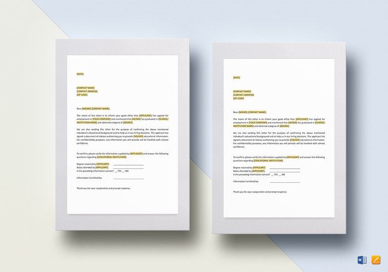 Reference Check Letter for Education Template in Word, Google Docs ...