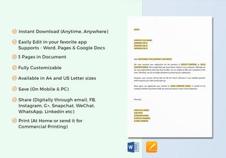 Acknowledgement of Application Job Position Filled Template in Word ...
