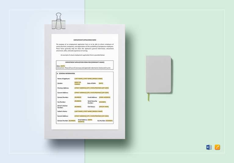Employment Contract Worksheet Template in Word, Google Docs, Apple Page