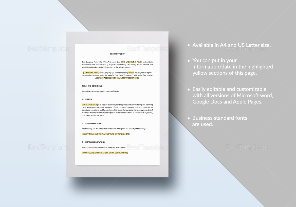 Company Policy Template