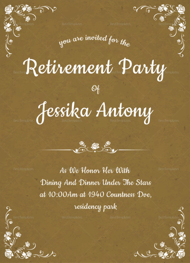 Teacher Retirement Party Invitation Design Template in PSD, Word, Publisher