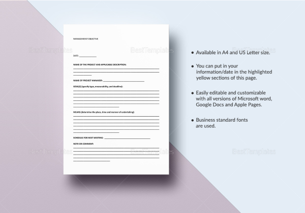 One Minute Goal Setting Template in Word, Google Docs, Apple Pages