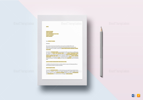 Job Offer Letter - Exempt or Nonexempt Position Template in Word ...