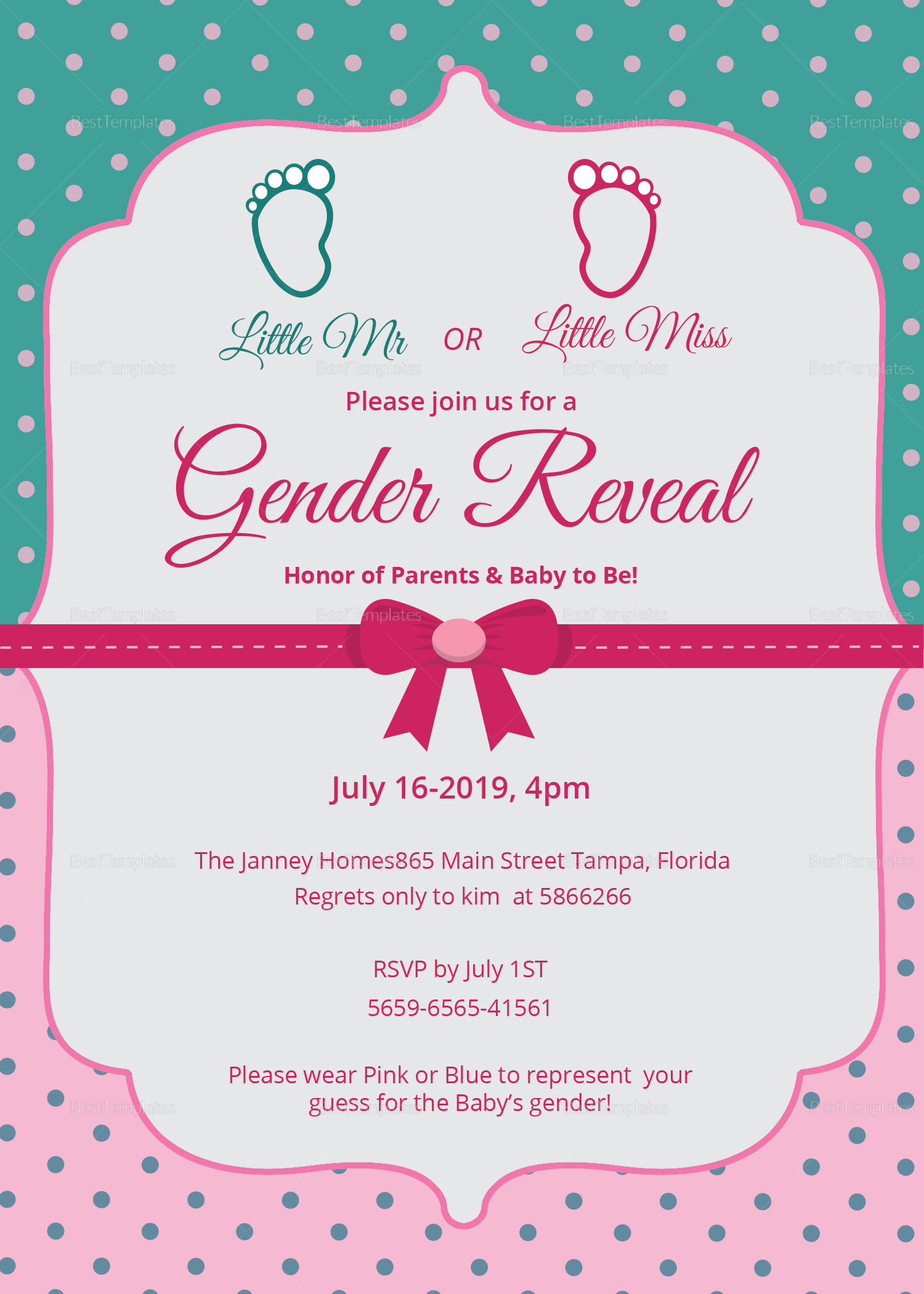 Gender Reveal Invitation Template Download Master Template