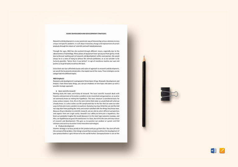 Possible Research and Development Strategies Template in Word, Google ...