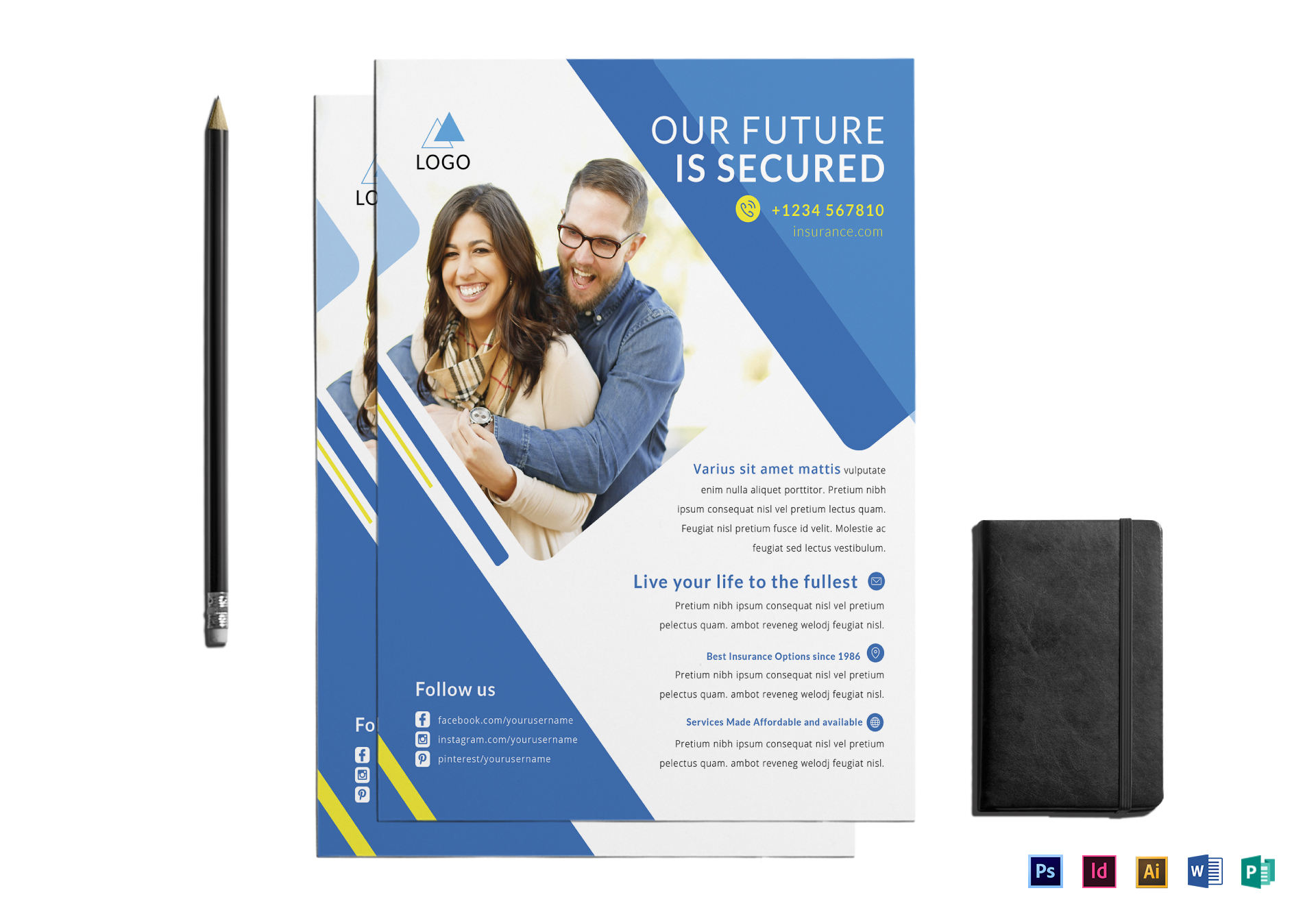 Insurance Agency Flyer Design Template In PSD Word Publisher 