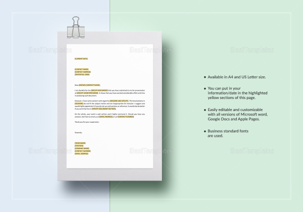 Thank You for Submission and Request for Revision Template in Word ...