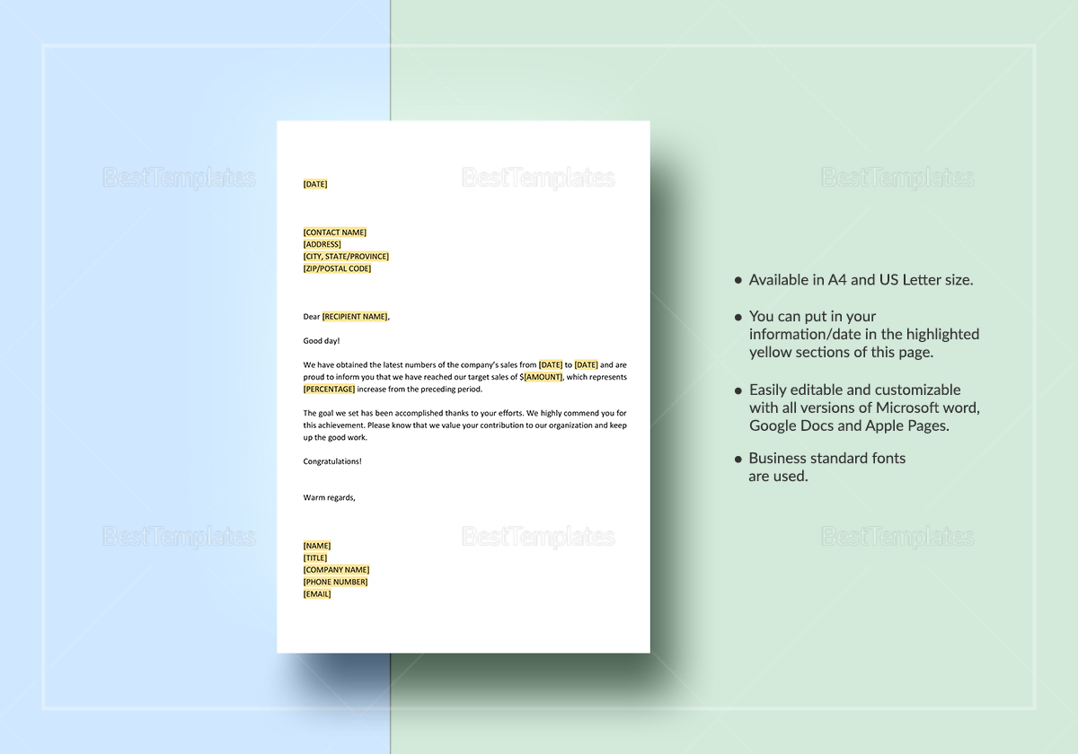 Congratulations on Outstanding Achievement Template in Word, Google ...